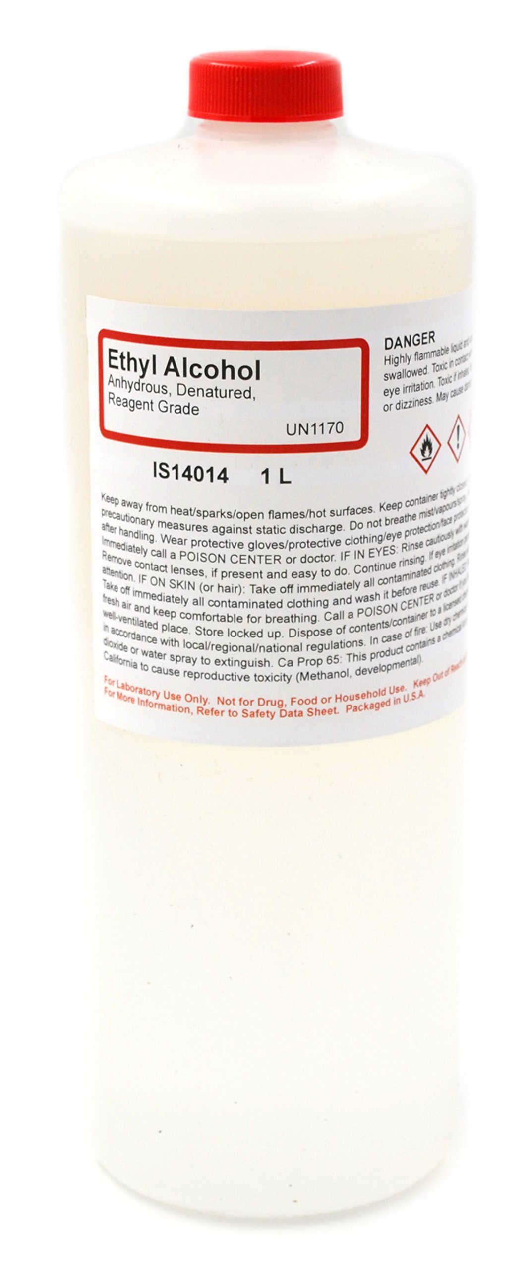 ALDON Innovating Science Reagent Grade Denatured Ethyl Alcohol, Anhydrous - 100% Alcohol, 1L - Denatured with Isopropyl Alcohol & Methanol The Curated Chemical Collection - Not for Use on Body or Skin