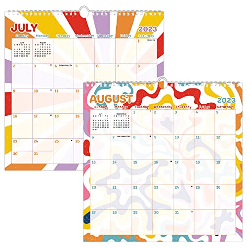 2023-2024 Groovy Academic Spiral Wall Calendar (July 2023 - June 2024)