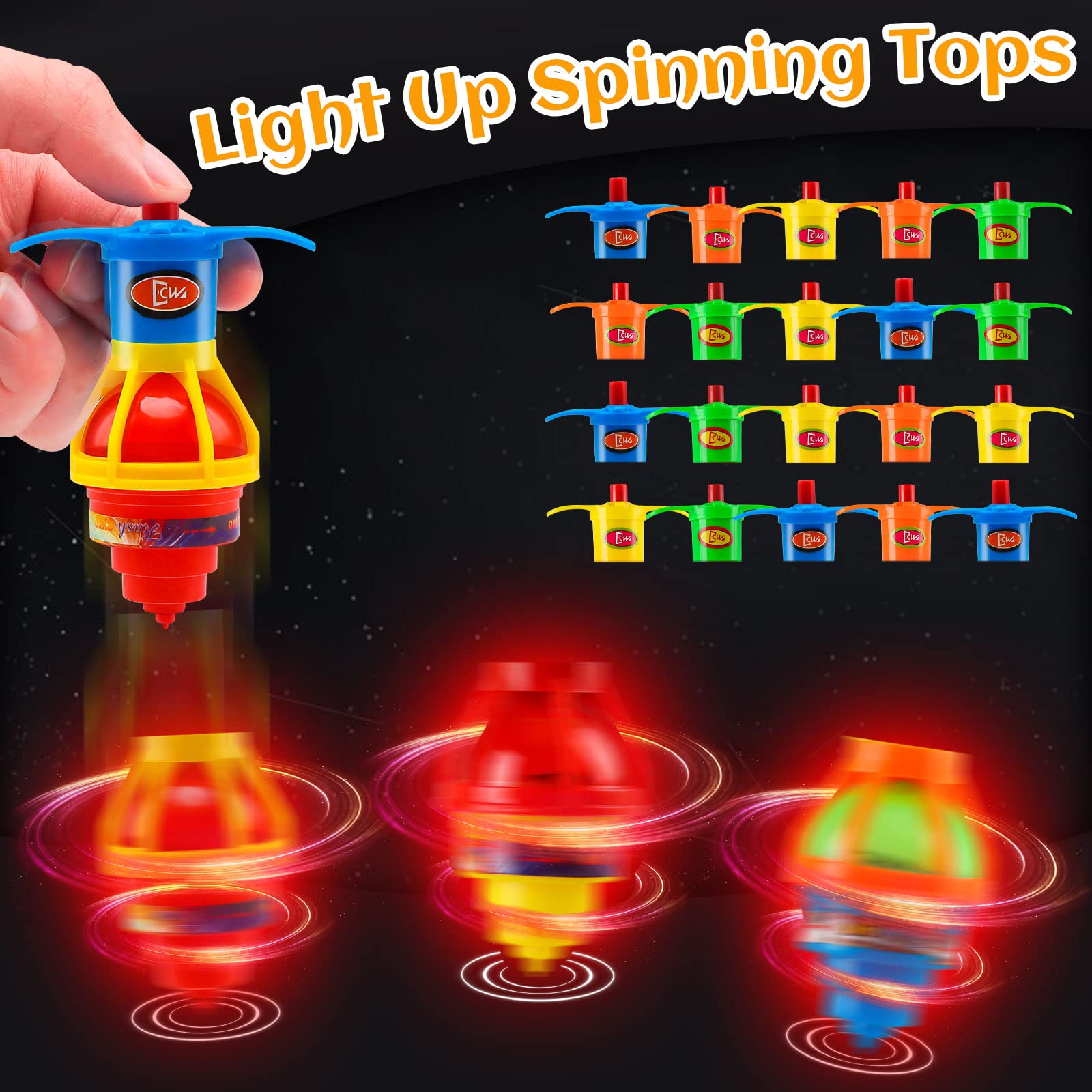 20PCS Starhig Light Up Spinning Tops for Kids, LED Light Up Flashing Spinning Tops,Gyroscope Novelty Bulk Toys Party Favors