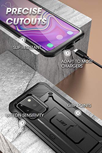 SUPCASE UB Pro Series Designed for Samsung Galaxy S20 Ultra 5G Case, Built-in Screen Protector with Full-Body Rugged Holster & Kickstand for Galaxy S20 Ultra (2020 Release) (Black)