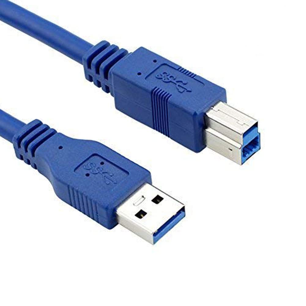 Bluwee USB 3.0 Cable - Type A-Male to Type B-Male - 2 Feet (0.6 Meters) - Round Blue