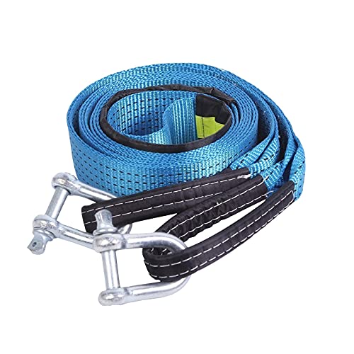 Voilamart Tow Strap Recovery with Hooks 2” x 20ft 17,600LBS Break Strength Towing Strap,Reflective Strip,Pair of Gloves,Storage Bag for Road Recovery Towing Rope Cable Winch Strap,Tree Saver
