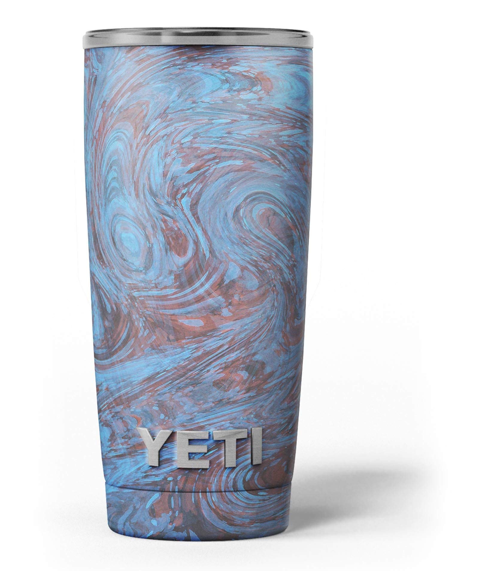 Design Skinz Blue Slate Marble Surface V41 - Skin Decal Vinyl Wrap Kit Compatible with The Yeti Rambler Cooler Tumbler Cups