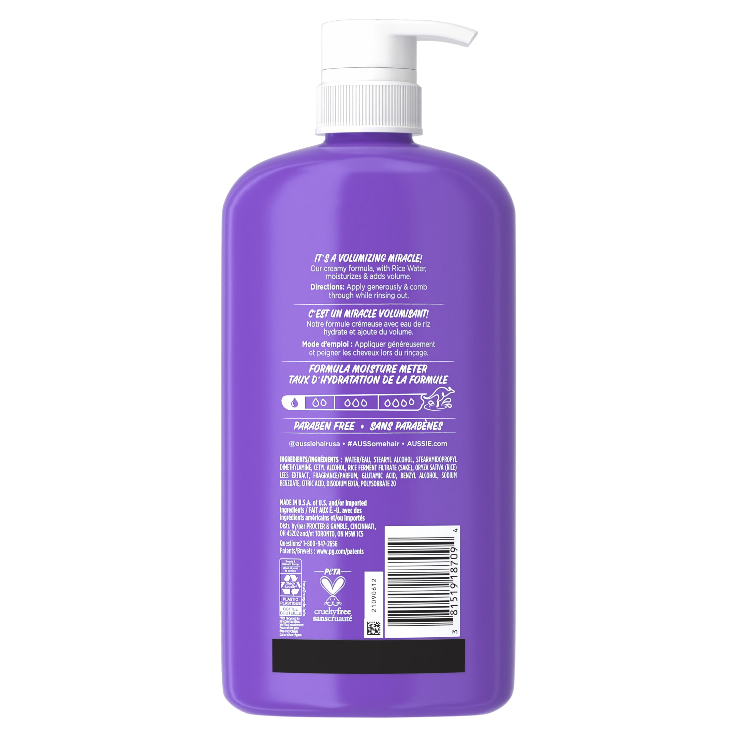 Aussie Miracle Volume Conditioner with Plum & Bamboo for Fine Hair, 30.4 Fluid Ounce (Pack of 4)
