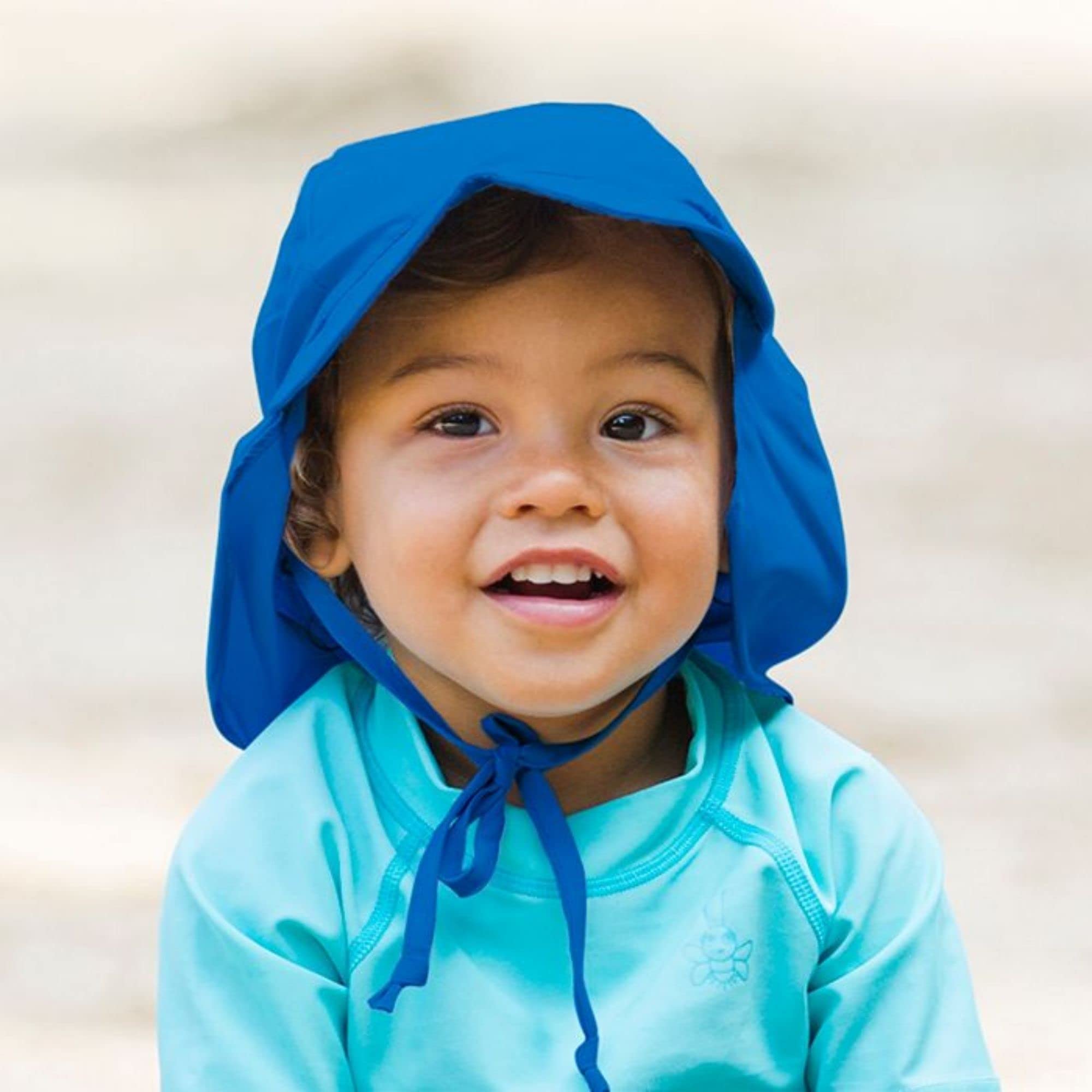 i play. by Green Sprouts Baby & Toddler Flap Sun Protection Hat, All-Day UPF 50+ Sun Protection for Head, Neck & Eyes, Navy, 9-18 Months