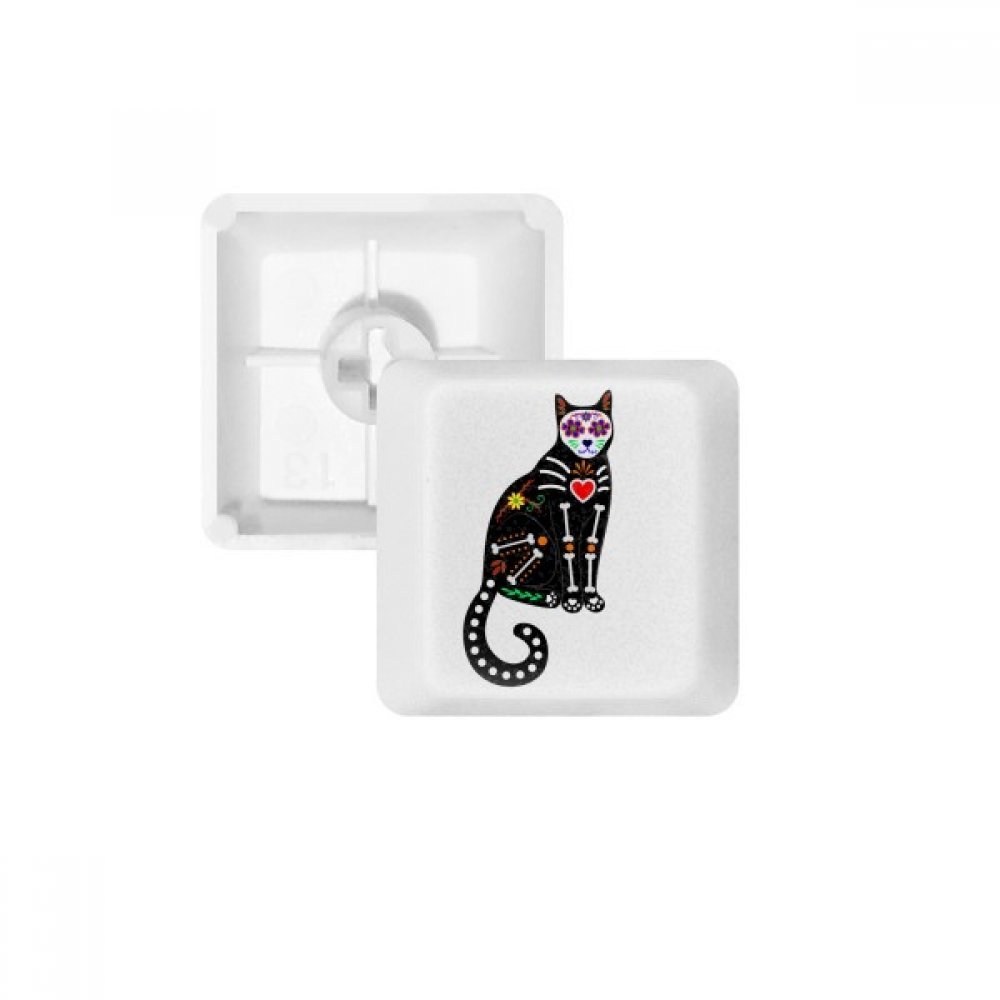 DIYthinker Black Cat Bone Heart Halloween Terror Atmosphere Keycap Mechanical Keyboard PBT Gaming Upgrade Kit