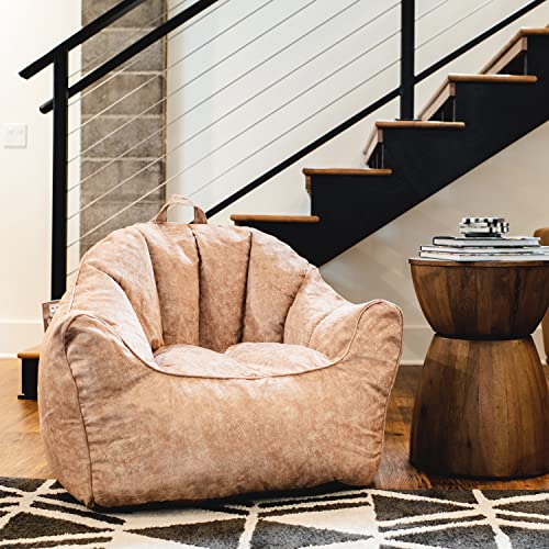 Big Joe Hug Bean Bag Chair, Caribou Hyde, Faux Polyester Blend, 3 feet