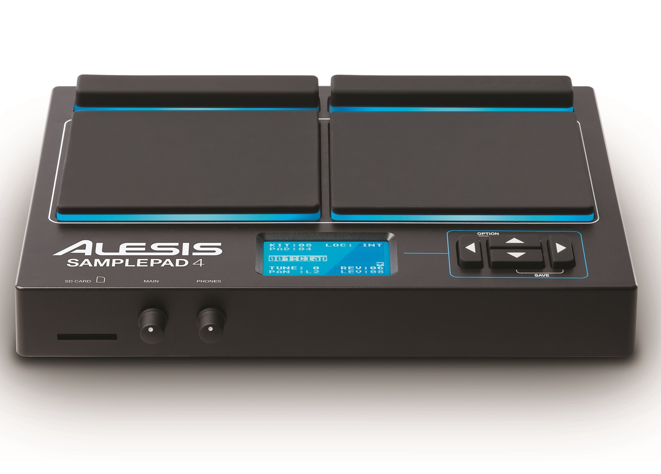 Alesis Sample Pad 4 | Compact Percussion and Sample Triggering Instrument with 4 Velocity Sensitive Pads, 25 Drum Sounds and SD/SDHC Card Slot,Black