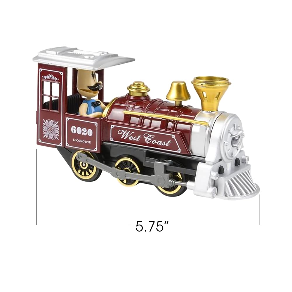ArtCreativity Pull Back Train Toys for Kids, Set of 2, Diecast Metal Train with Sound Effects and Pullback Action, Choo Choo Trains for Boys and Girls, Great Birthday Idea