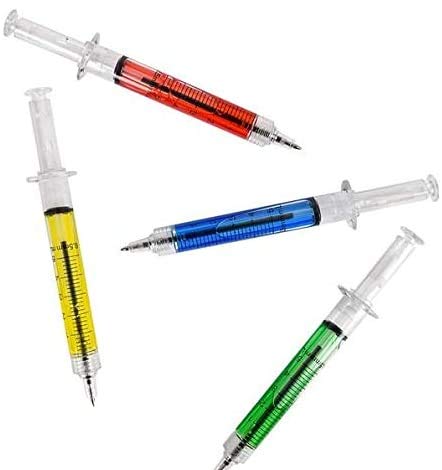 BestGrew® 4 Syringe Pens + 6 Syringe Highlighters Fluorescent Needle Watercolor Pen