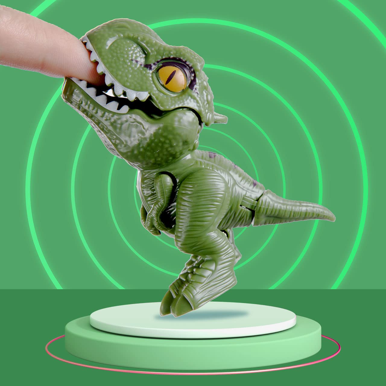 Berry President Dinosaur Toys for Kids 3-5, Dinosaurs Biting Fingers Puppets,Dinosaur Action Figures with Movable Mouths, Jurassic Dinosaur Toys (4 Dinosaurs)