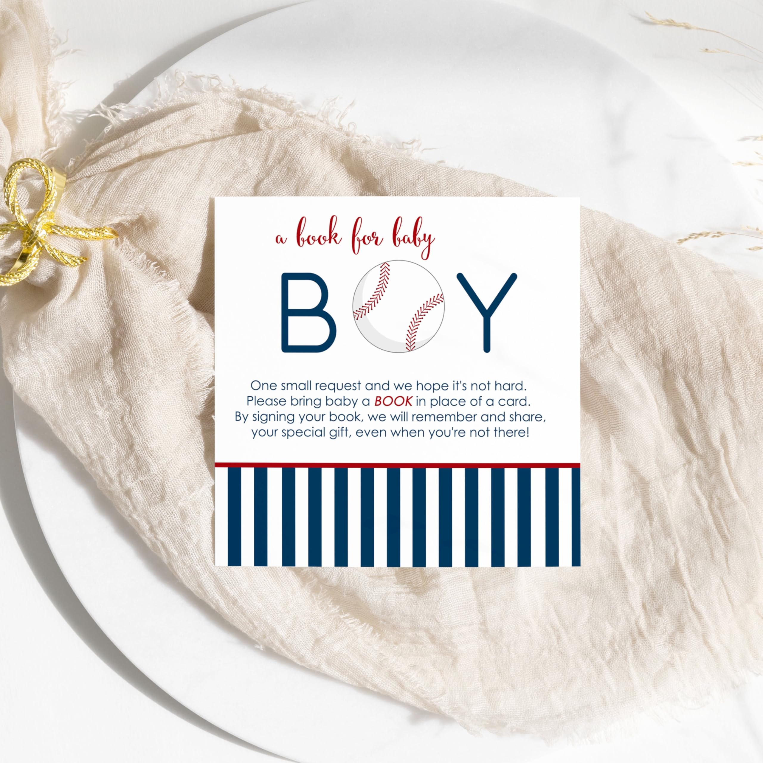 Baseball Books for Baby Shower Cards, Invitation Inserts Boys Book Request, Bring Book Instead of Cards Poem, Cute Storybook-Theme Ideas, 25 Pack