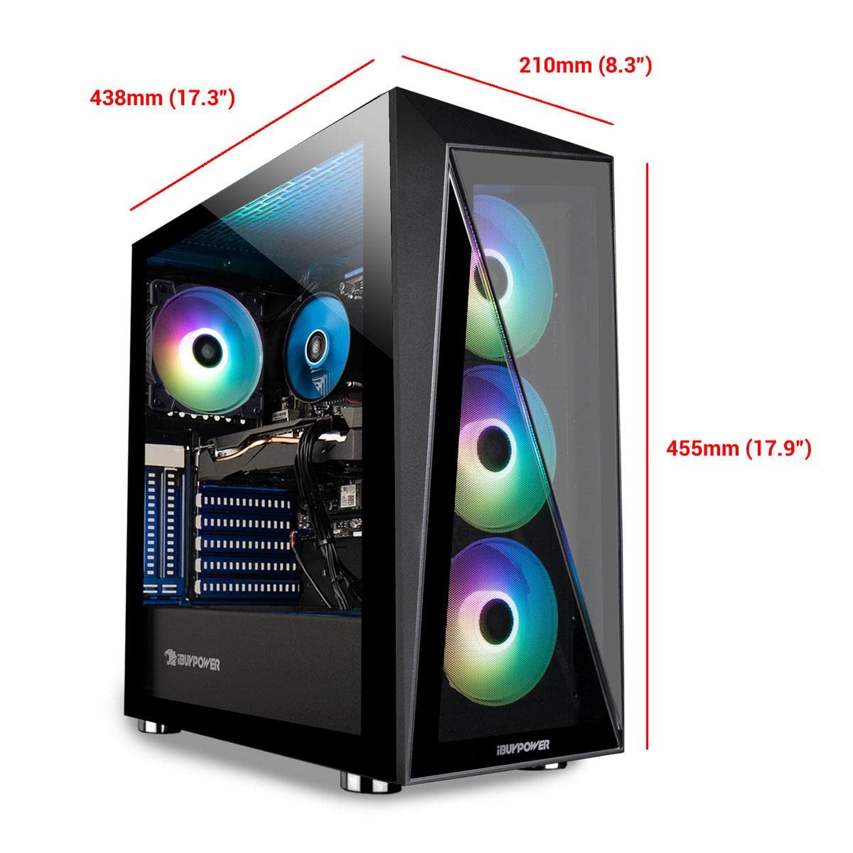 iBUYPOWER Pro Gaming PC Computer Desktop - SlateMR 1004 (Intel Core i3-10105F 3.7GHz, Nvidia GeForce GTX 1650 4 GB, 8GB DDR4, 480 GB SSD, RGB Fans, WiFi Ready, Windows 11 Home)
