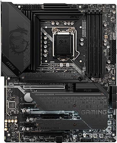 MSI MPG Z590 Gaming Plus Gaming Motherboard (ATX, 11th/10th Gen Intel Core, LGA 1200 Socket, DDR4, PCIe 4, CFX, M.2 Slots, USB 3.2 Gen 2, DP/HDMI, Mystic Light RGB)