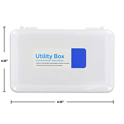 Emraw Multipurpose Clear Utility Storage Box Portable Organizer Case Perfect for Storing School, Office, Arts & Crafts Supplies Pack of 2