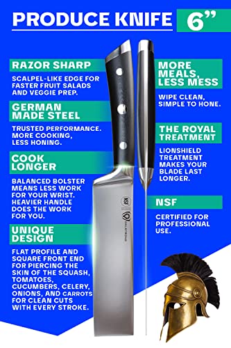 Dalstrong Gladiator Elite Series Forged High Carbon German Steel Produce Kitchen Knife, 6 Inches, Sheath Included