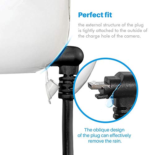 EaseBuy Power Cable and Charger Adapter for Arlo Pro & Arlo Pro 2 and Arlo GO, Weatherproof Outdoor Indoor Arlo Cords - No Charging Needed (9m, Black)