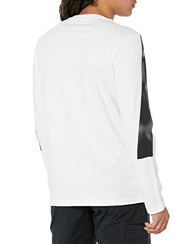 adidas Men's Essentials Camouflage Printed Long-Sleeve Tee, White/Black, Large