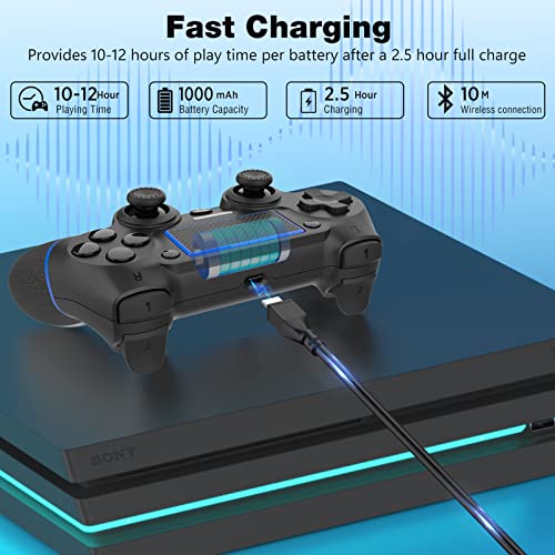 Y Team Wireless Controller for PS4, Wireless PS4 Gaming Controller USB Gamepad Joypad Controller with Dual-Vibration for PS4/ Slim/Pro/PC(Win 7/8/10)