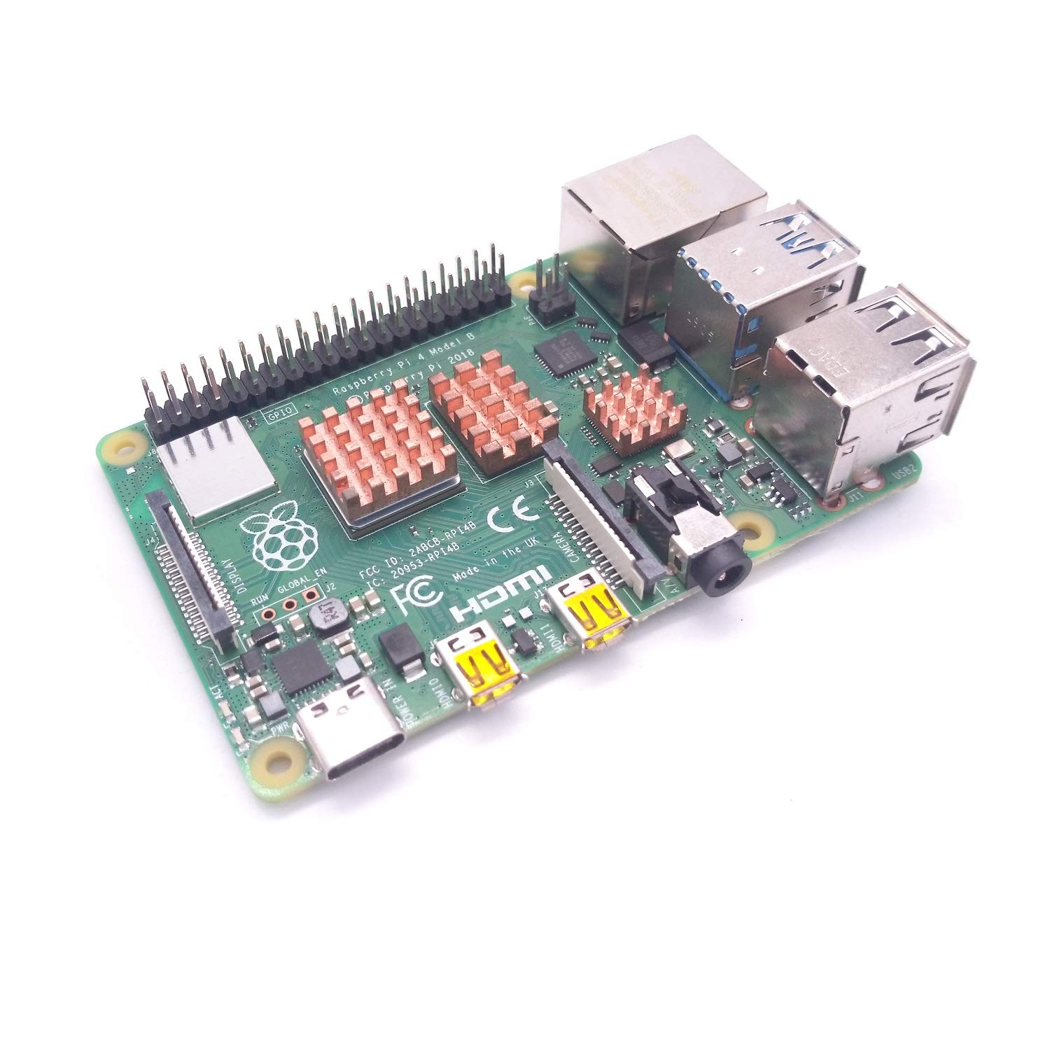 Easycargo Raspberry Pi 4 Heatsink Copper Kit + 3M 8810 Thermal Conductive Adhesive Tape, Raspberry Pi Copper Heatsink for Cooling Raspberry Pi 4 B, Raspberry Pi 3 B+ (Copper 4pcs)