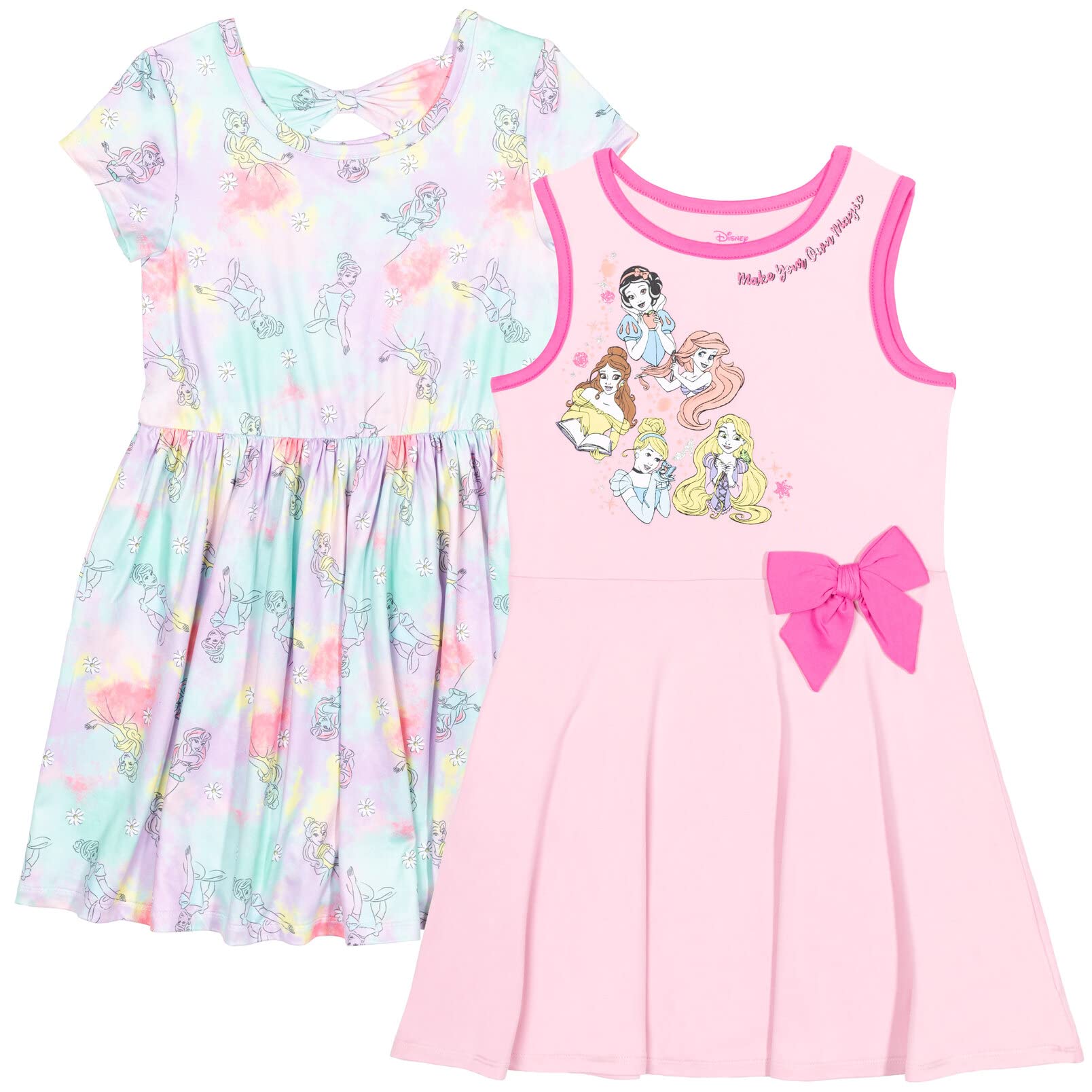 Disney Princess Rapunzel Snow White Cinderella Little Girls 2 Pack Dresses Disney Princesses 7-8