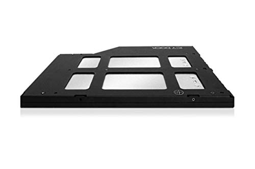 Icy Dock ToughArmor MB852M2PO-B Caddy Rack Mobile, 2X SSD NVMe M.2 Drive Adapter for Odd Ultra Slim (9.5mm) CD/DVD Drive Bay with OCuLink SFF-9402 Connector