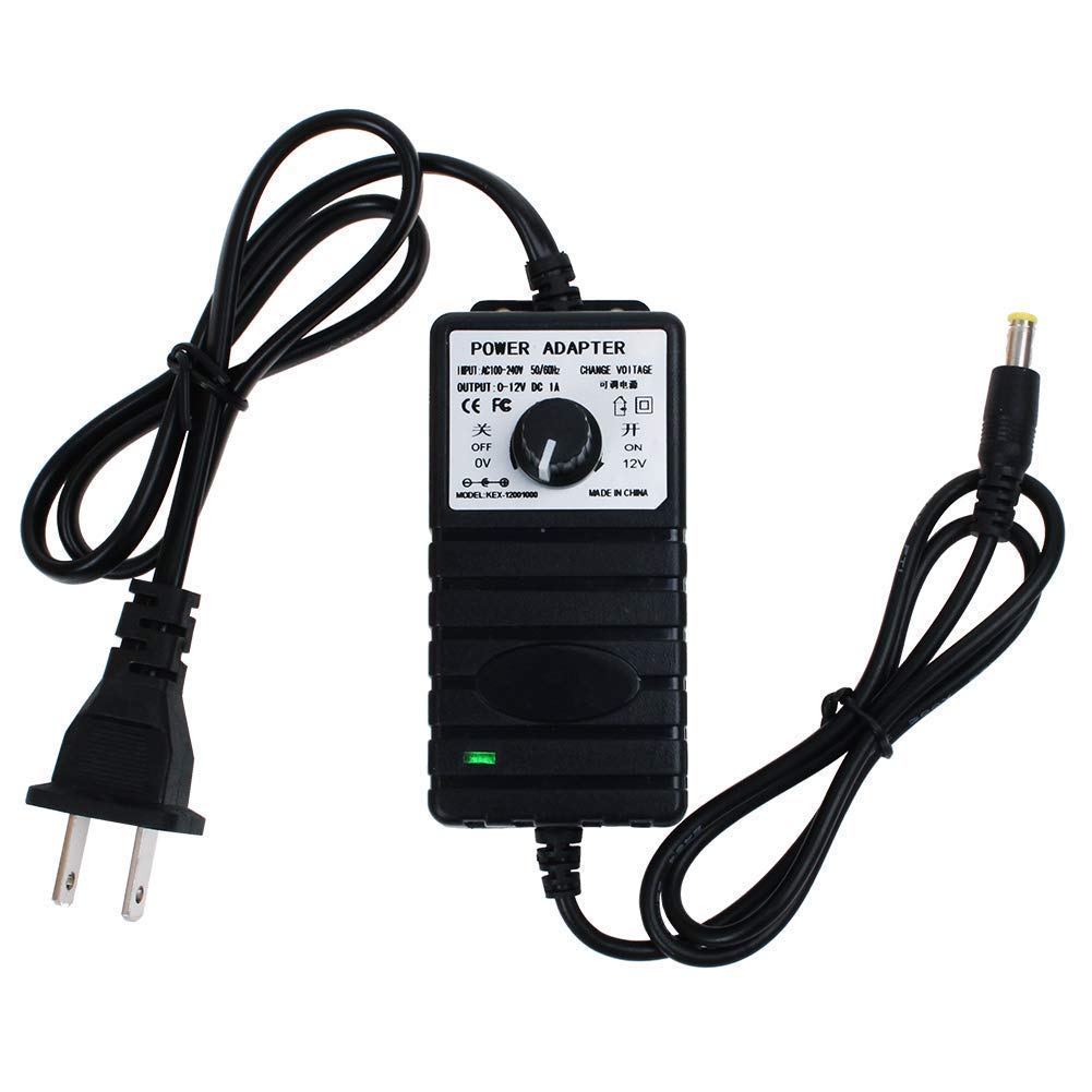 AUTOTOOLHOME AC to DC Adjustable Power Supply 0-12V 1A Universal Power Adapter Motor Speed Controller Variable VoltageCharger Adapter
