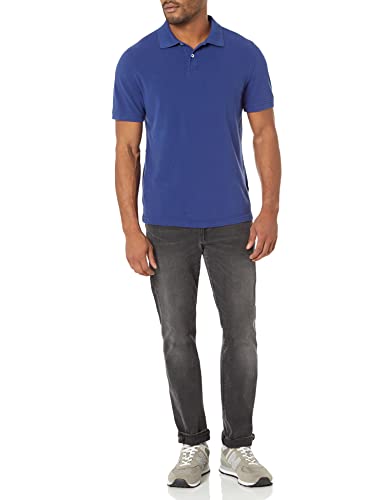 Amazon Essentials Men's Slim-Fit Cotton Pique Polo Shirt, Navy, Medium