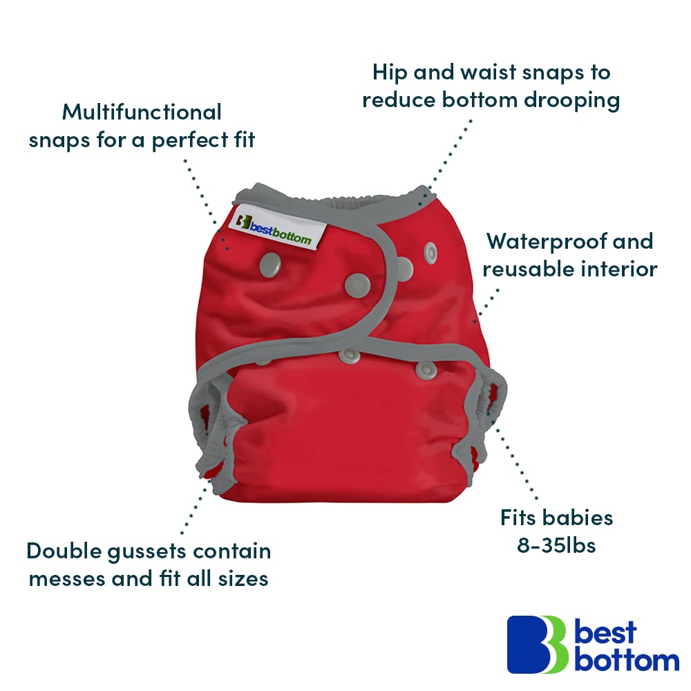 Best Bottom Little Love Bug Cloth Diaper Shell-Snap | Reusable Diapers Shell Made of Durable Waterproof Materials | Eco-Friendly Washable Diapers Saves You Money from Disposable Diapers | PUL Fabric