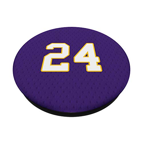 Basketball Legend #24 Purple and Gold PopSockets PopGrip: Swappable Grip for Phones & Tablets