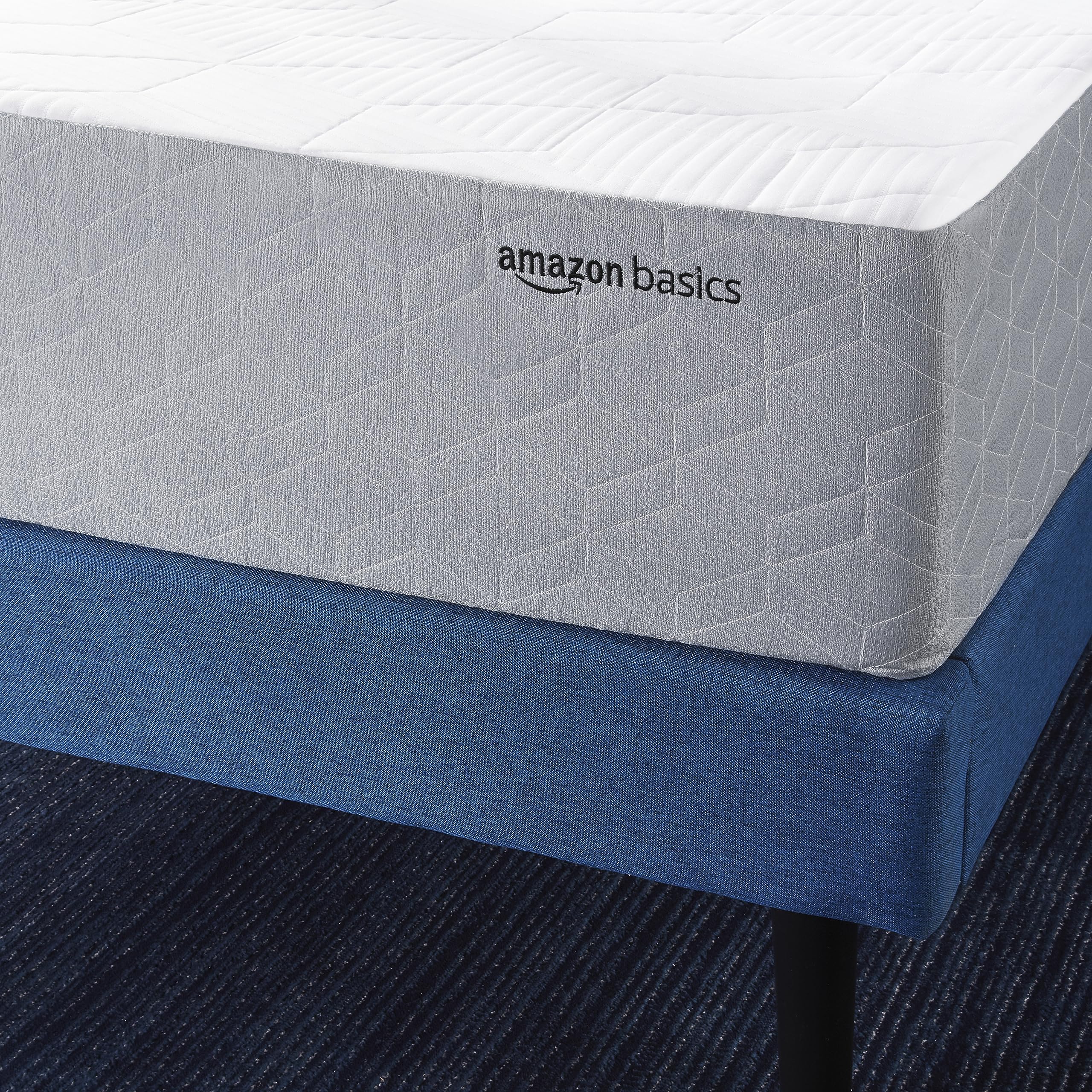 Amazon Basics Memory Foam Mattress, Medium Firm, Cooling Gel, Twin Size Mattress, CertiPUR-US® Certified Foam, 75 x 39 x 10 inches, White/Gray