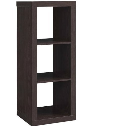 Better Homes and Gardens 3-Cube Organizer Storage Bookshelf, Espresso