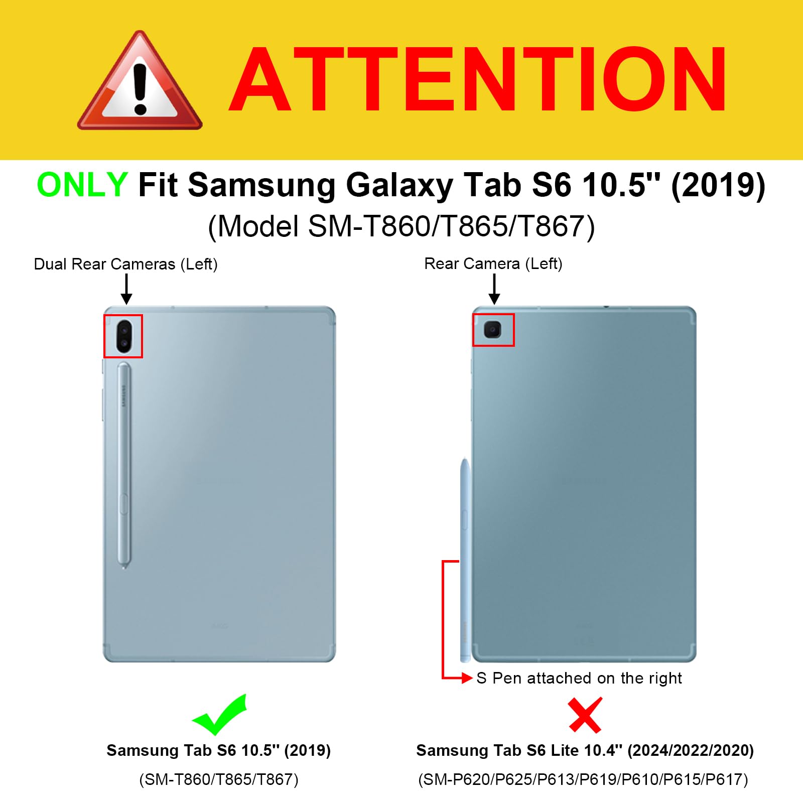 Fintie Shockproof Case for Samsung Galaxy Tab S6 10.5" 2019 (Model SM-T860/T865/T867), Tuatara Rugged Unibody Hybrid Full Protective Bumper Kickstand Cover with Built-in Screen Protector, Black