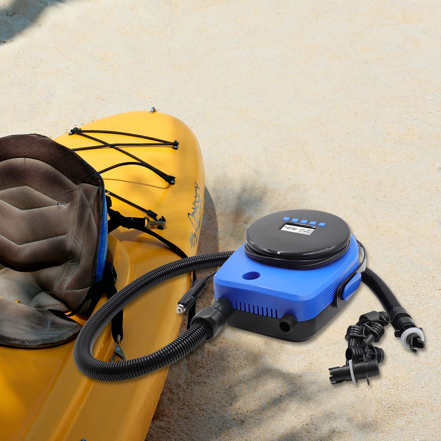 20PSI Electric SUP Pump for Inflatable Stand-up Paddleboards, 12V Car Paddle Board Quick-Fill Inflator&Deflator Pump for Inflatable Kayak/Yoga Ball/Tent/Raft
