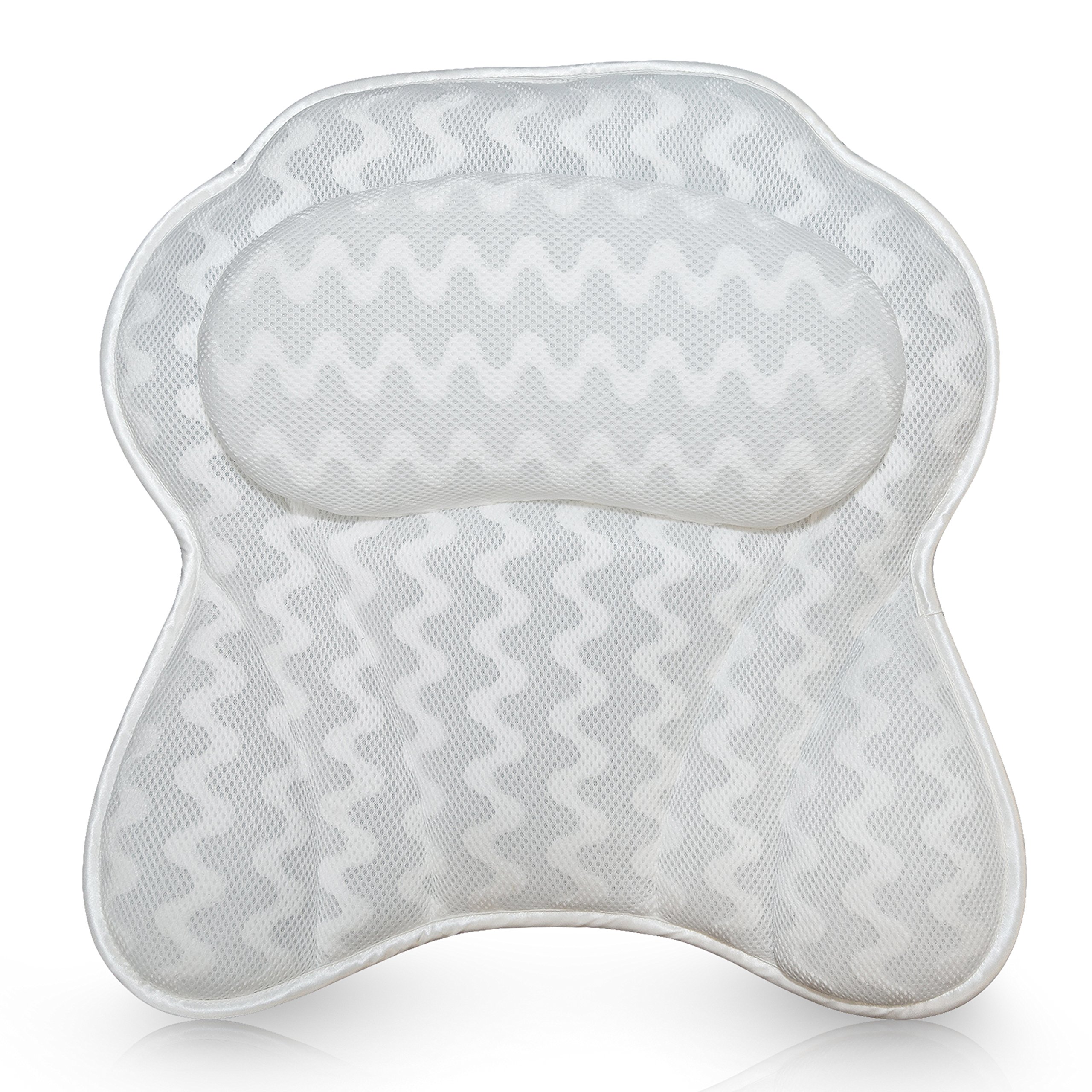 Bath Pillow for Tub, Luxury Bathtub Pillow Head and Neck Support, Relaxing Spa Cushion Head Rest for Tub, Bathtub Accessories for Women and Men with Quick Drying 3D Air Mesh Portable Washable