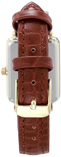 Anne Klein Women's Japanese Quartz Dress Watch with Faux Leather Strap, Brown, 14 (Model: AK/3820GPHY)