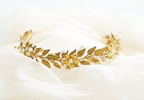 DECORA 36 Yards Artificial Gold Leaf Ribbon Trim for Wreath Making and Christmas Gift Wrapping Wedding Decoration