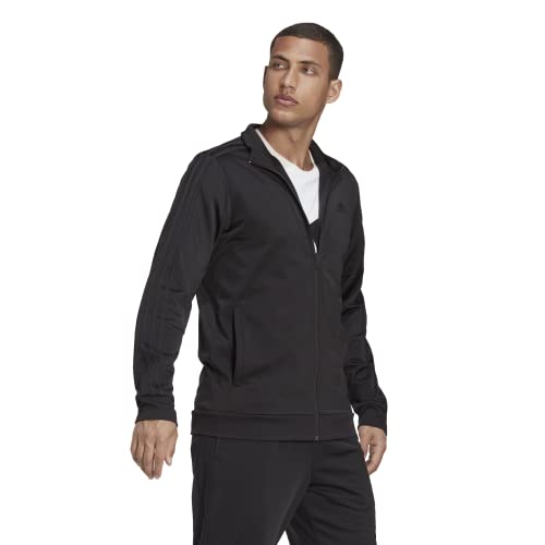 adidas Men's Warm-up Tricot Regular 3-stripes Track Jacket Black/Black X-Large