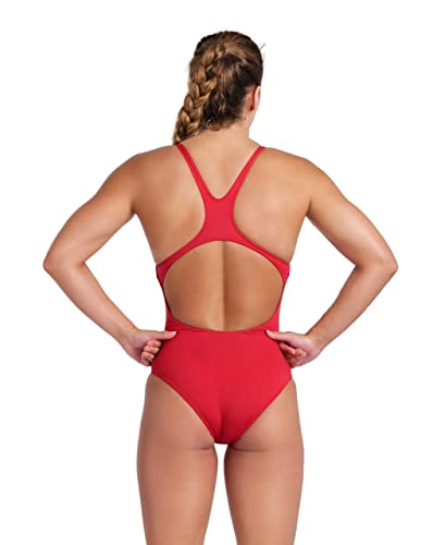 Arena Women's Standard Team Swimsuit Swim Pro Solid Fl, Red-White, 22