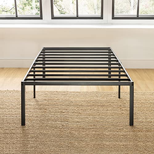Best Price -Mattress 18 Inch Metal Platform Bed, Heavy Duty Steel Slats, No Box Spring Needed, Easy Assembly, Black, Twin