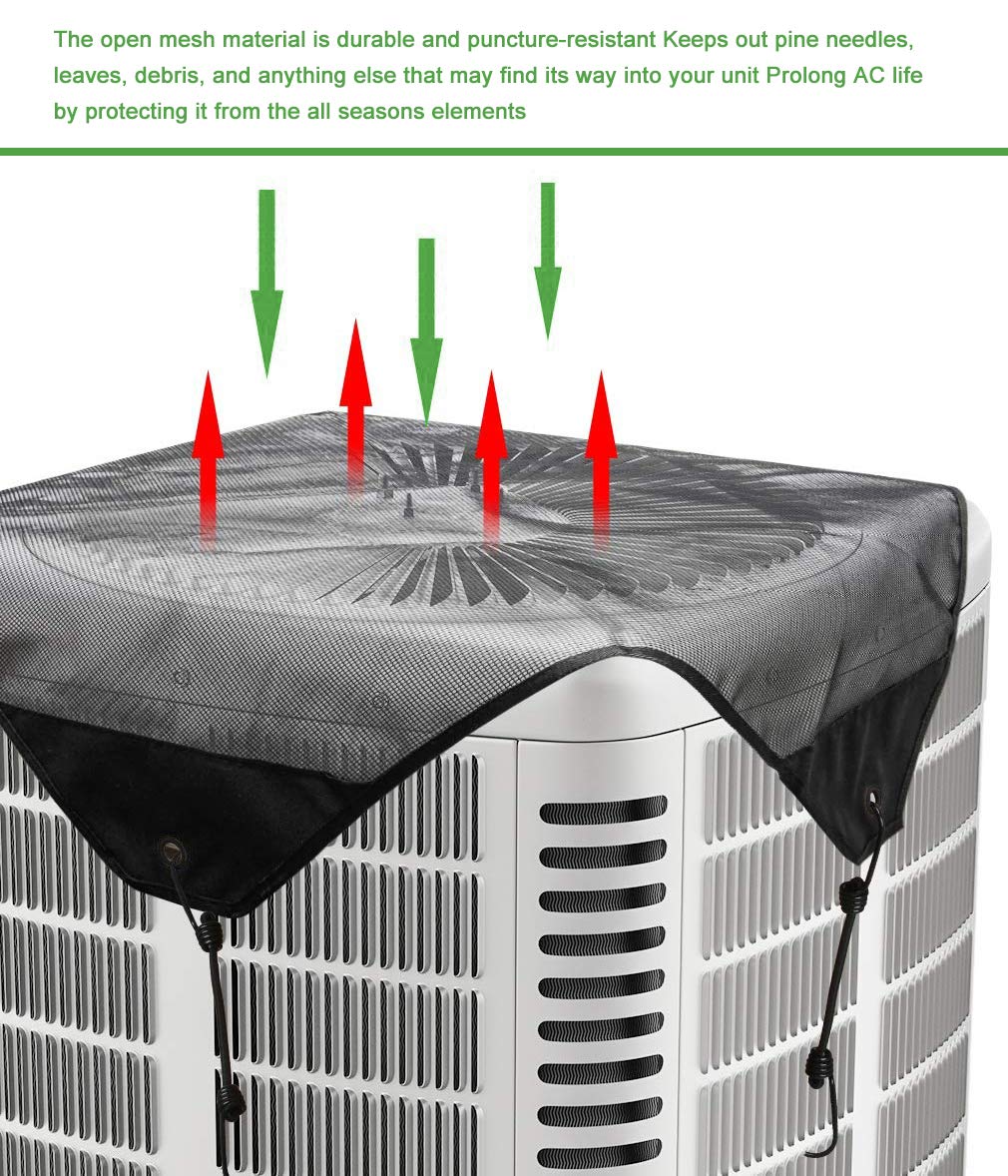 Air Conditioner Leaf Guard Central Air Conditioner Cover Keeps Out Leaves Cottonwood and Debris-Black