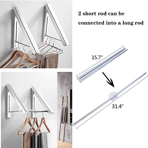 EOPRO Wall Mounted Drying Rack, Clothes Drying Rack Hanger, Closet Organizers and Storage with Aluminum, Folding Coat Rack Shelf Storage Organizer Space Saversā¦