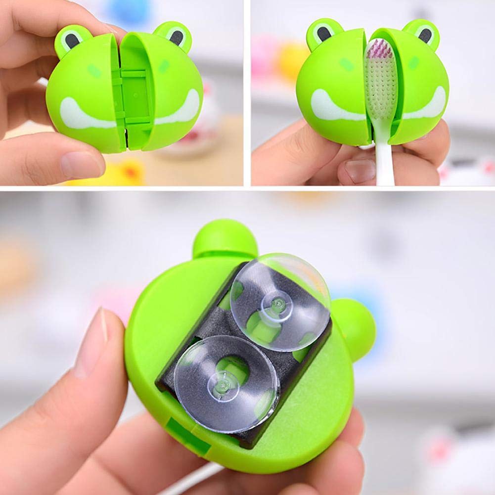 ST4U 5pcs Cute Cartoon Toothbrush Holder Head Toothbrush Grip Kids Animal Shaped Toothbrush Cover Manual Toothbrushes Sets Cartoon Sucker(random Style