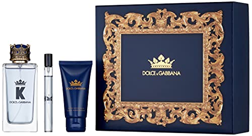 DOLCE & GABBANA K for Men 3-Piece Gift Set (3.4 Ounce Eau De Toilette Spray +1.6 Ounce After Shave Balm+0.33 Ounce Eau De Toilette Spray), multi color