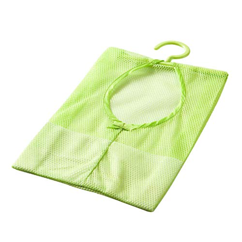 YARNOW Multipurpose Clothespin Bag with Hanger - Mesh Laundry Net | Foldable Hanging Storage Basket, Laundry Clothespin Hook Towel Net (Blue)