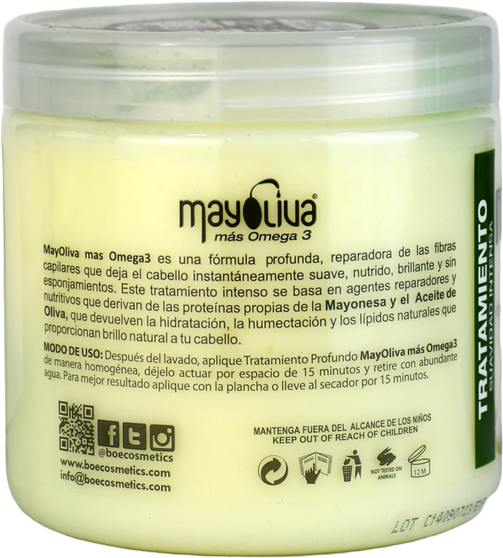 BOE Mayoliva Omega 3 Intensive Conditioning Therapy for Dry and Damaged Hair - 16 Oz, 16 Ounces