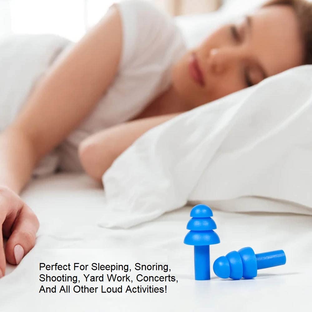 50 Pair Soft Silicone Reusable Washable Ear Plugs for Sleeping Swimming Noise Hearing Protection Earplugs Music Concerts Construction Shooting Hunting Motor Sports