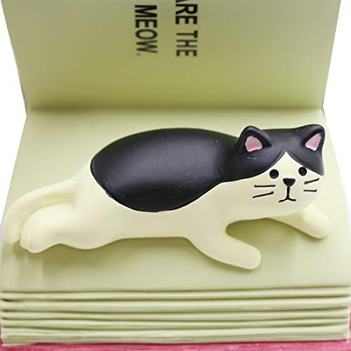 Suillty Lovely Cat Lay on Magic Book Cell Phone Stand Holder,Desktop Animal Smartphone Support Cradle Dock Table Decoration