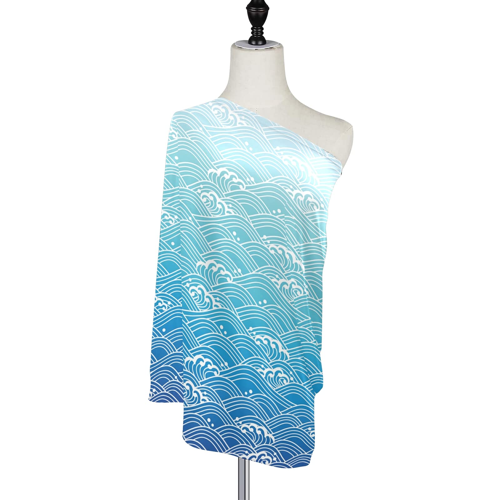 Nursing Cover Breastfeeding Scarf Ocean Wave - Baby Car Seat Covers, Infant Stroller Cover, Carseat Canopy(913h)