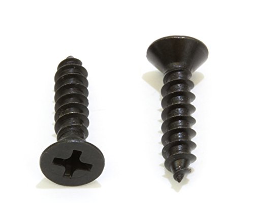 Bolt Dropper 8 x 3/4'' Black Oxide Coated Stainless Flat Head Phillips Wood Screw (100 Pack), 18-8 (304) Stainless Steel Screws Corrosion Resistant Flat Head by Bolt Dropper